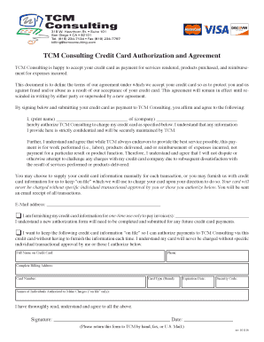 Fillable Online TCM-CC-Authorization-Agreementpdf Fax Email Print ...
