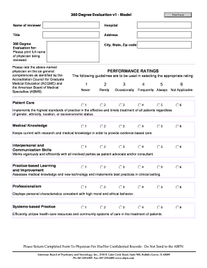 Fillable Online 360 Degree Evaluation v1 Model Fax Email Print - pdfFiller