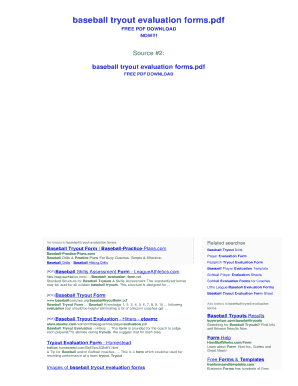 Baseball Tryout Forms - Fill Online, Printable, Fillable, Blank | pdfFiller