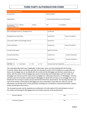 Fillable Online Third Party Authorization Form. Third Party ...