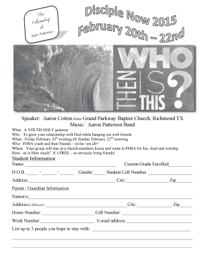 Fillable Online fosayouth Disciple now formsdocx - fosayouth Fax Email ...