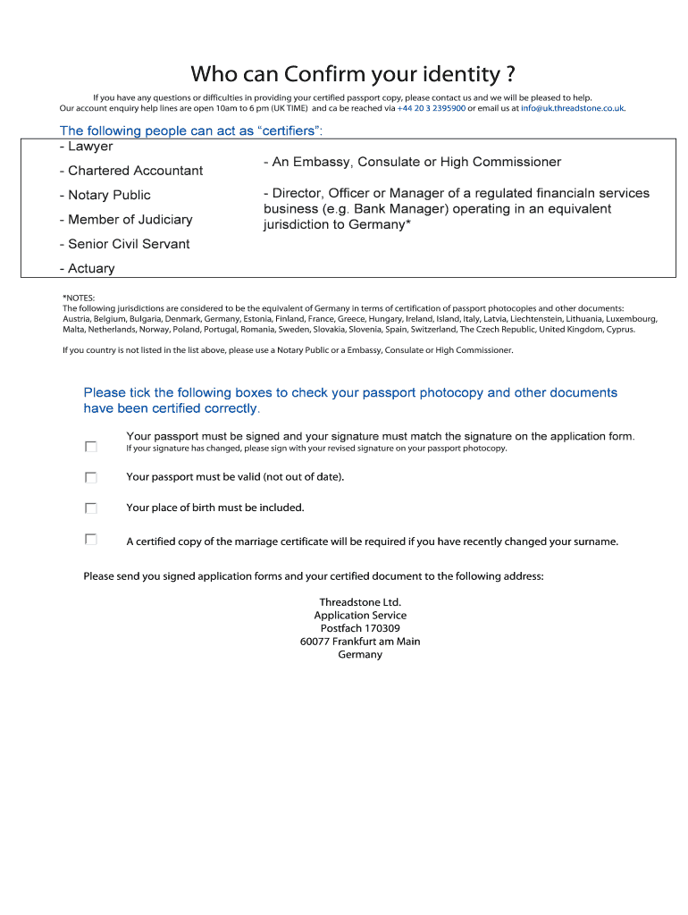 Fillable Online Passport ID certification Confirming your Fax Email ...