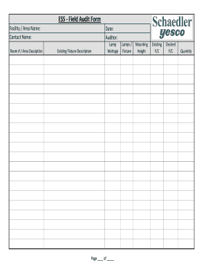 Fillable Online ESS Field Audit Form 61909 - Schaedler Yesco Fax Email ...