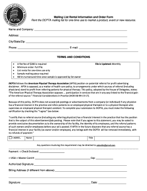 Fillable Online Mailing List Rental Formpdf Fax Email Print - pdfFiller