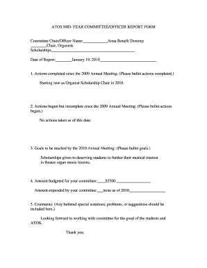Fillable Online ATOS MID-YEAR COMMITTEEOFFICER REPORT FORM Fax Email ...
