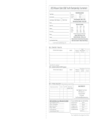 Fillable Online Entry Form bFillableb - Missouri USBC Fax Email Print ...