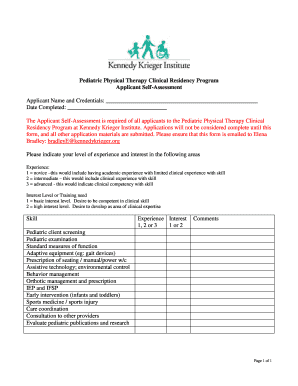 Fillable Online Pediatric Physical Therapy Clinical Residency Program ...