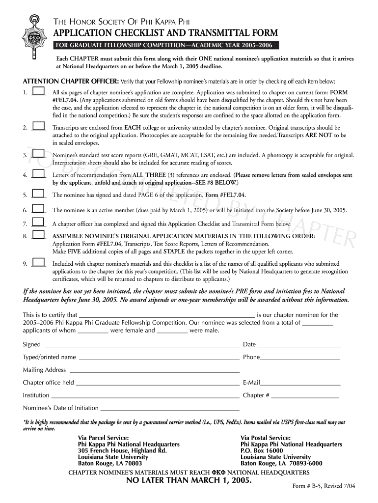 Fillable Online orgs uscupstate APPLICATION CHECKLIST AND TRANSMITTAL FORM Fax Email Print ...