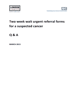 Fillable Online Two week wait urgent referral forms for a suspected ...