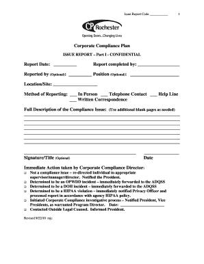 Fillable Online CCP ISSUE REPORT FORMdoc Fax Email Print - pdfFiller