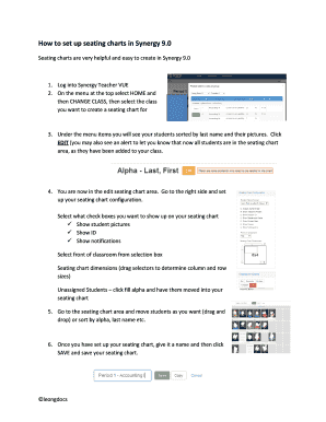 Fillable Online How to set up seating charts in Synergy 9 Fax Email ...