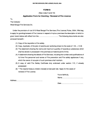 Fire Licence Application Form - Fill Online, Printable, Fillable, Blank ...
