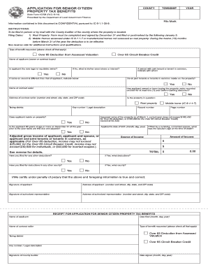 Fillable Online fountaincounty APPLICATION FOR SENIOR CITIZEN PROPERTY TAX BENEFITS Fax Email ...