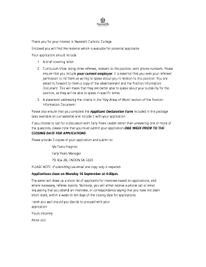 Fillable Online nazareth-catholic org Cover Letter with Logo Fax Email ...