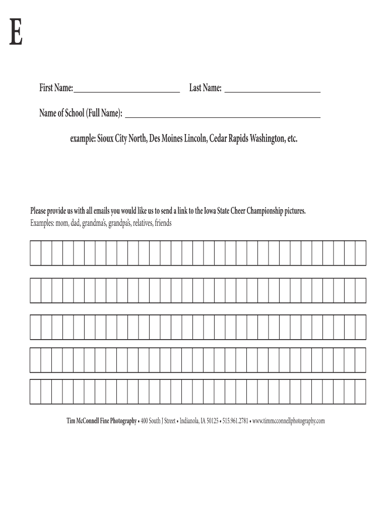 Fillable Online First Name Last Name Name of School Full Name example ...