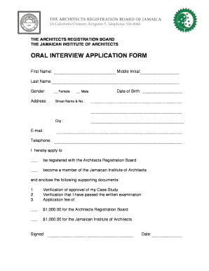Fillable Online JIAARB Interview Application form Fax Email Print ...
