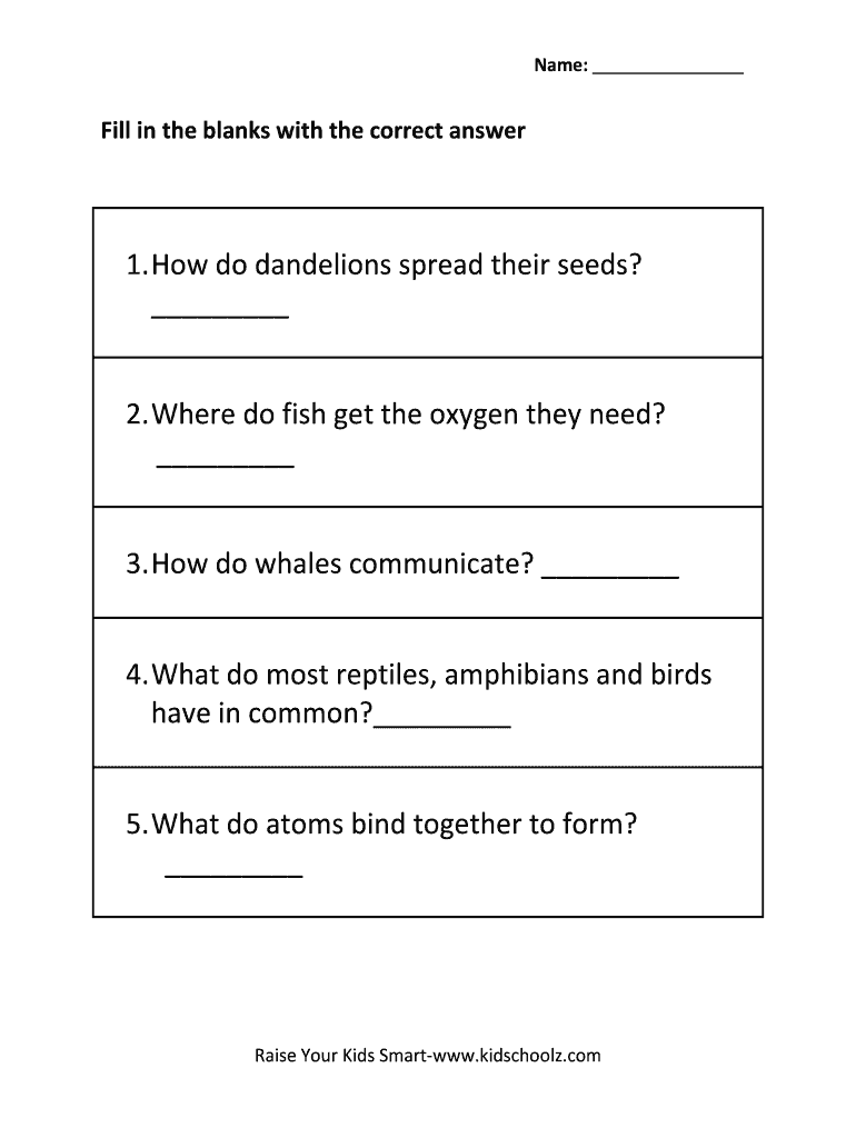 Fillable Online Fill in the blanks with the correct answer Fax Email ...