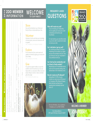 Fillable Online 2016 ZOO MEMBER WELCOME FREQUENTLY ASKED TO OUR FAMILY ...