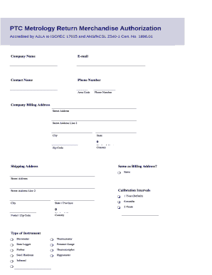 Fillable Online RMA Form - ptc1com Fax Email Print - pdfFiller