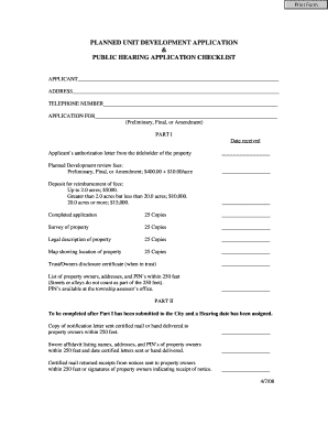 Fillable Online PLANNED UNIT DEVELOPMENT APPLICATION - Marengo Fax Email Print - pdfFiller