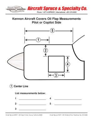 Fillable Online Kennon Aircraft Covers Oil Flap Measurements Pilot or ...