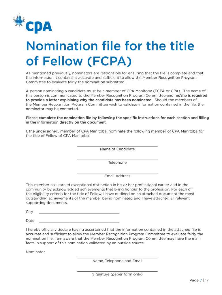 Fillable Online TITLE OF FELLOW FCPA - CPAmbca Fax Email Print - pdfFiller