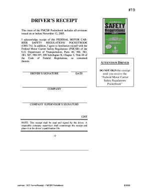 Fillable Online DRIVERS RECEIPT Fax Email Print - pdfFiller