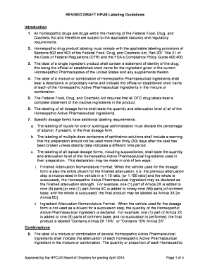 Fillable Online REVISED DRAFT HPUS Labeling Guidelines Fax Email Print ...