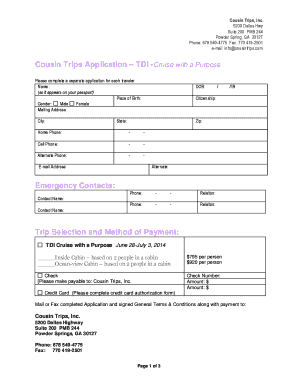 Cousin Application - Fill Online, Printable, Fillable, Blank | pdfFiller