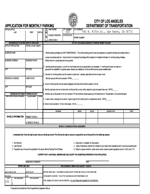 Fillable Online CITY OF LOS ANGELES DEPARTMENT OF TRANSPORTATION ...