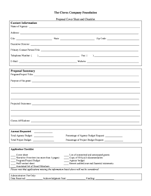 Fillable Online Proposal Cover Sheetdoc Fax Email Print - pdfFiller