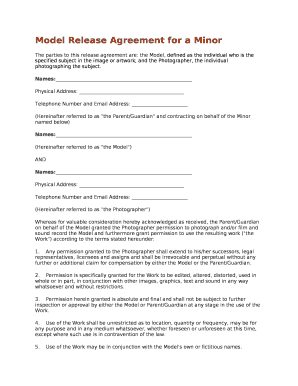 Fillable Online Model Release Agreement for a Minor - Celebrate Fairfax ...