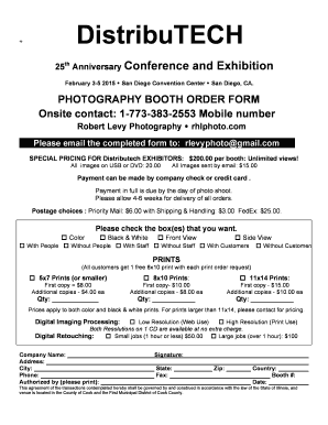 Fillable Online Booth order form Distributech 2015 Fax Email Print ...