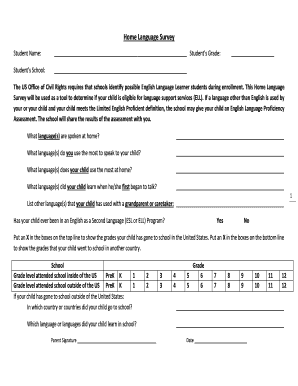 Fillable Online Home Language Survey - midkotaschoolscom Fax Email ...
