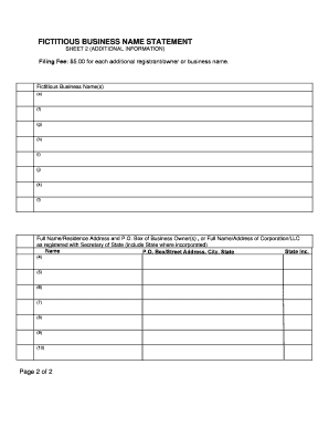 Fillable Online FICTITIOUS BUSINESS NAME STATEMENT - Sierra County CA ...
