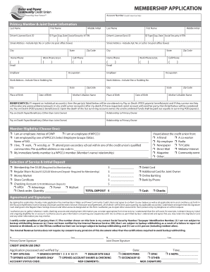 Fillable Online wpcu MEMBERSHIP APPLICATION Account Number (Credit ...