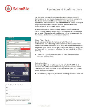 Fillable Online Reminders & Confirmations Fax Email Print - pdfFiller