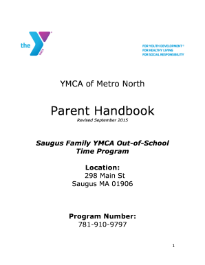 Fillable Online ymcametronorth OST Parent Handbook 2015 2016 - YMCA of ...