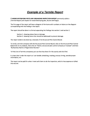 Fillable Online Example of a Termite Report - Rick Mecham Fax Email ...