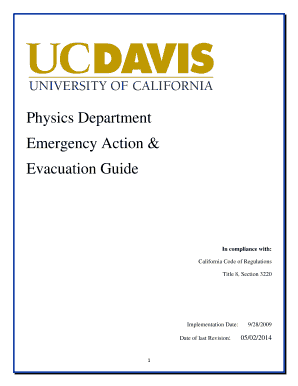 Fillable Online physics ucdavis Emergency Responce and Evacuation Guide ...