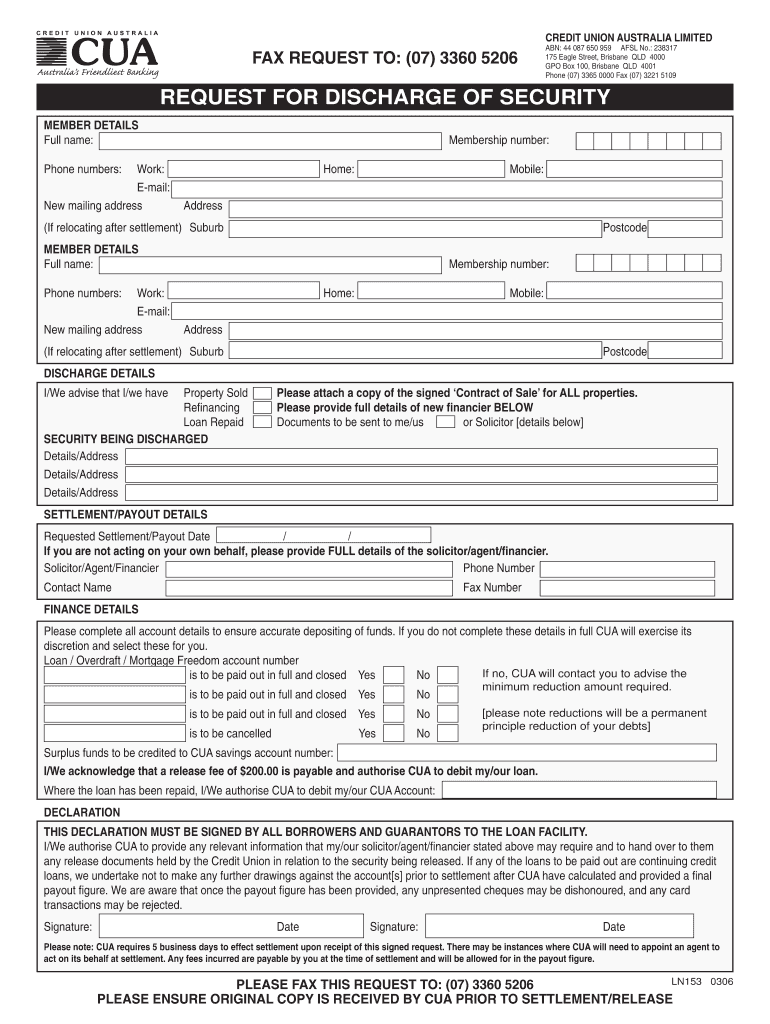 Fillable Online REQUEST FOR DISCHARGE OF SECURITY - Attwood Marshall ...