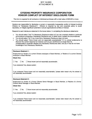 Fillable Online RFP 160003 ATTACHMENT B CITIZENS PROPERTY INSURANCE ...
