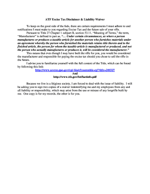 Fillable Online ATF Liability Waiverdoc Fax Email Print - pdfFiller