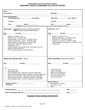 Fillable Online Illinois Breast and Cervical Cancer Program ABNORMAL ...