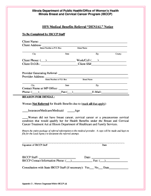 Fillable Online HFS Medical Benefits Referral DENIAL Notice Fax Email ...