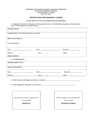 Fillable Online lsbpse APPLICATION FOR COMPANY LICENSE - LSBPSEinfo ...