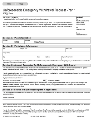 Fillable Online Explanation of Unforeseeable Emergency Fax Email Print ...