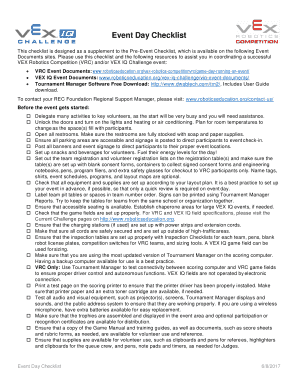 Fillable Online Event Day Checklist Fax Email Print - pdfFiller