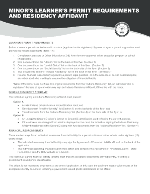 Fillable Online MINORS LEARNERS PERMIT REQUIREMENTS Fax Email Print ...