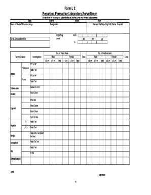 Fillable Online idsp nic Form L 2 Reporting Format for Laboratory ...